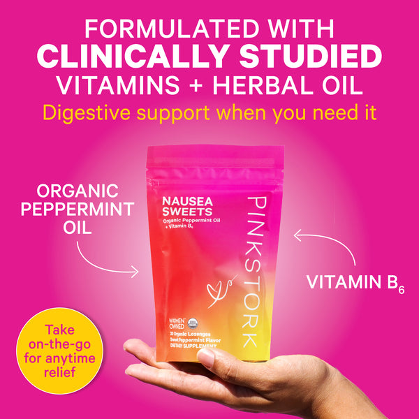 Pink Stork Nausea Sweets: Hard Lozenges - Peppermint, Nausea Relief ...